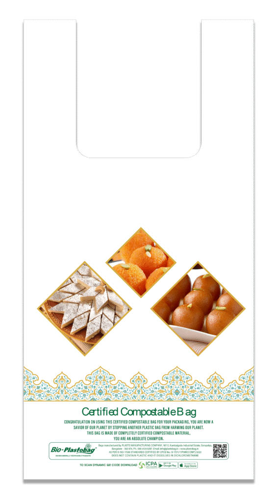 Compostable Printed Carry Bags (T‑Shirt & Flat‑Handle) - Bio-Plastobag